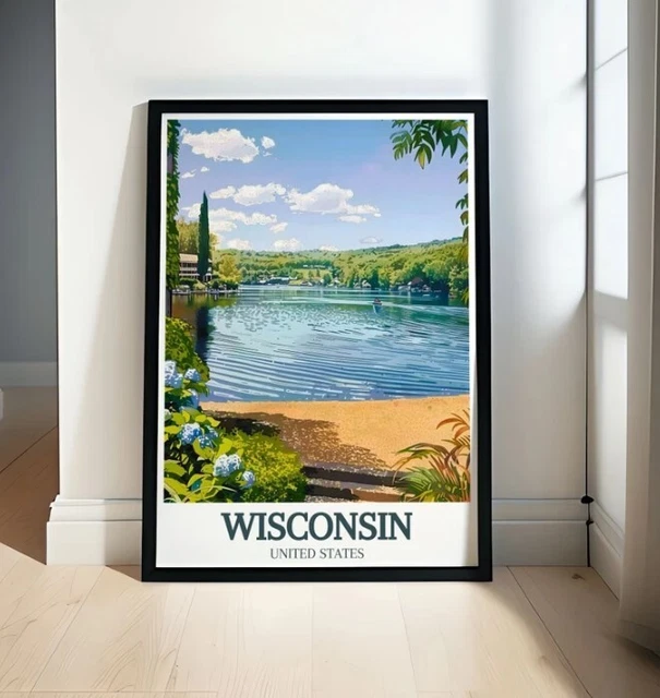 Wisconsin Travel Poster - Sauk County Lake Delta Posters NO FRAMED ...