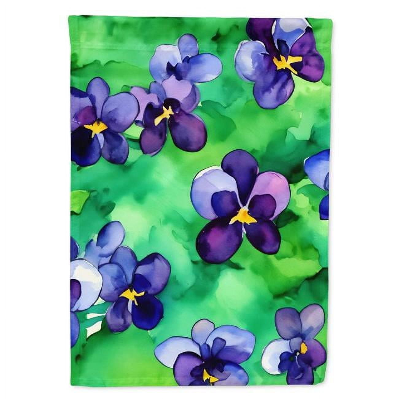 Wisconsin Wood Violets in Watercolor Garden Flag 11.25 in x 15.5 in ...