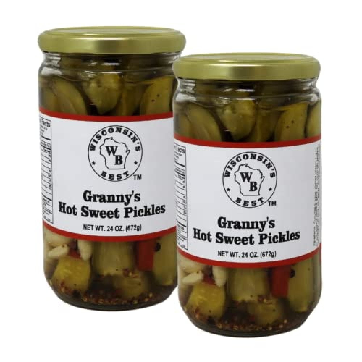Wisconsin's Best - Granny's Hot Sweet Pickles, 24 oz. (2 Pack) Great ...