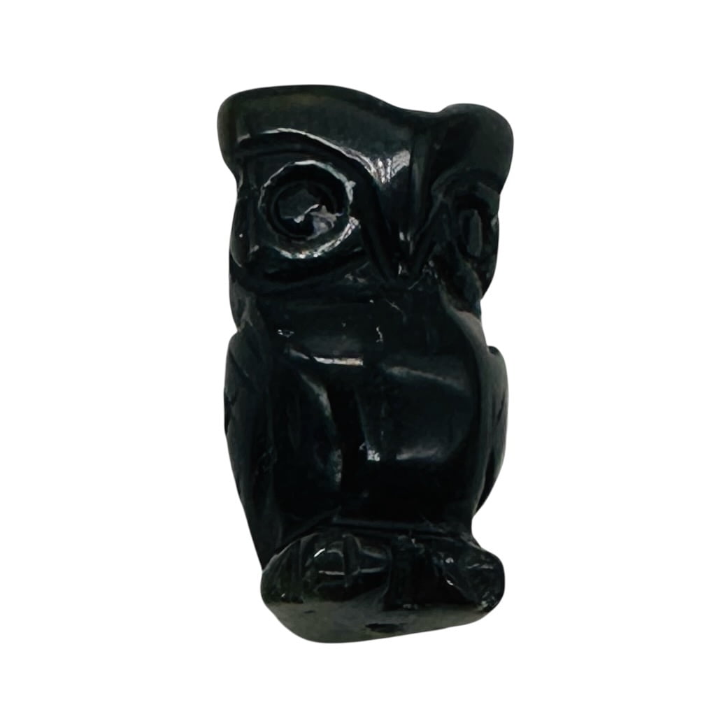 Wisdom Carved Obsidian Owl Animal Bead Figurine - Walmart.com
