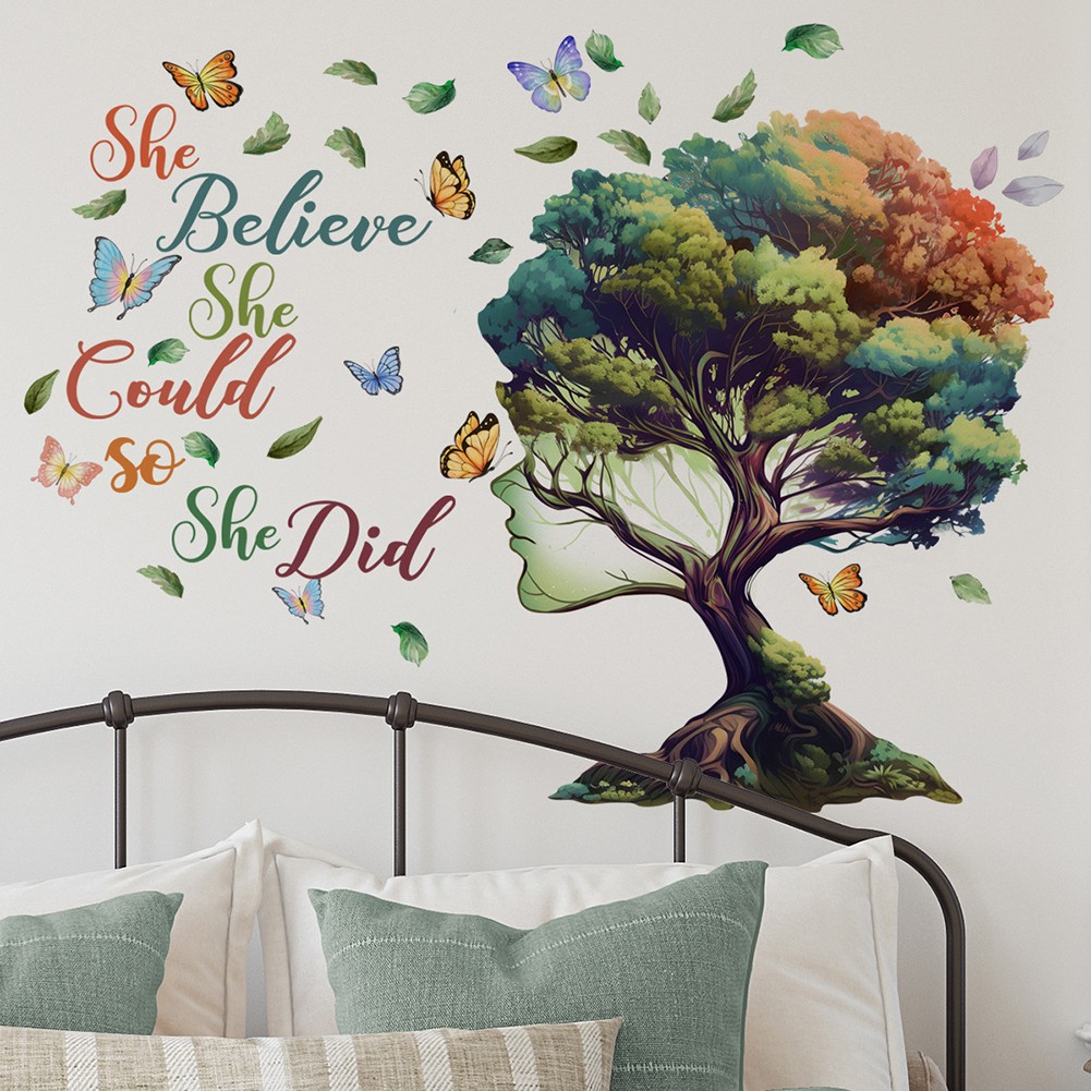 Wisdom Colorful Tree Wall Sticker PVC Material Environmentally Friendly ...