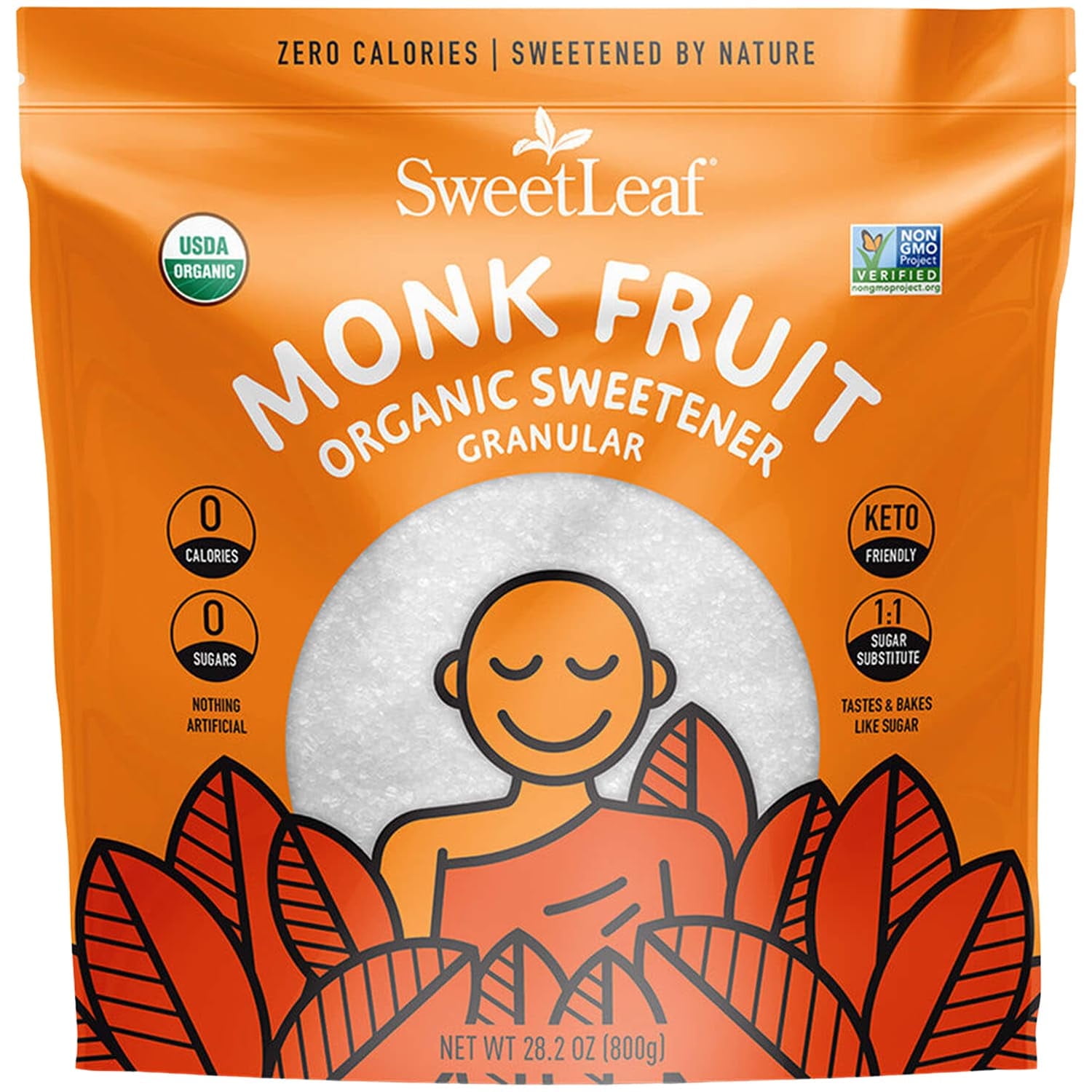 Wisdom Natural Sweet Leaf Monk Fruit Granular Organic Sweetener - 28.2 ...