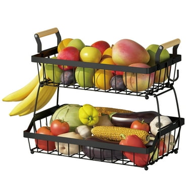 Costway 3-Tier Wire Veggie Fruit Basket Stand Kitchen Snack Vegetable ...