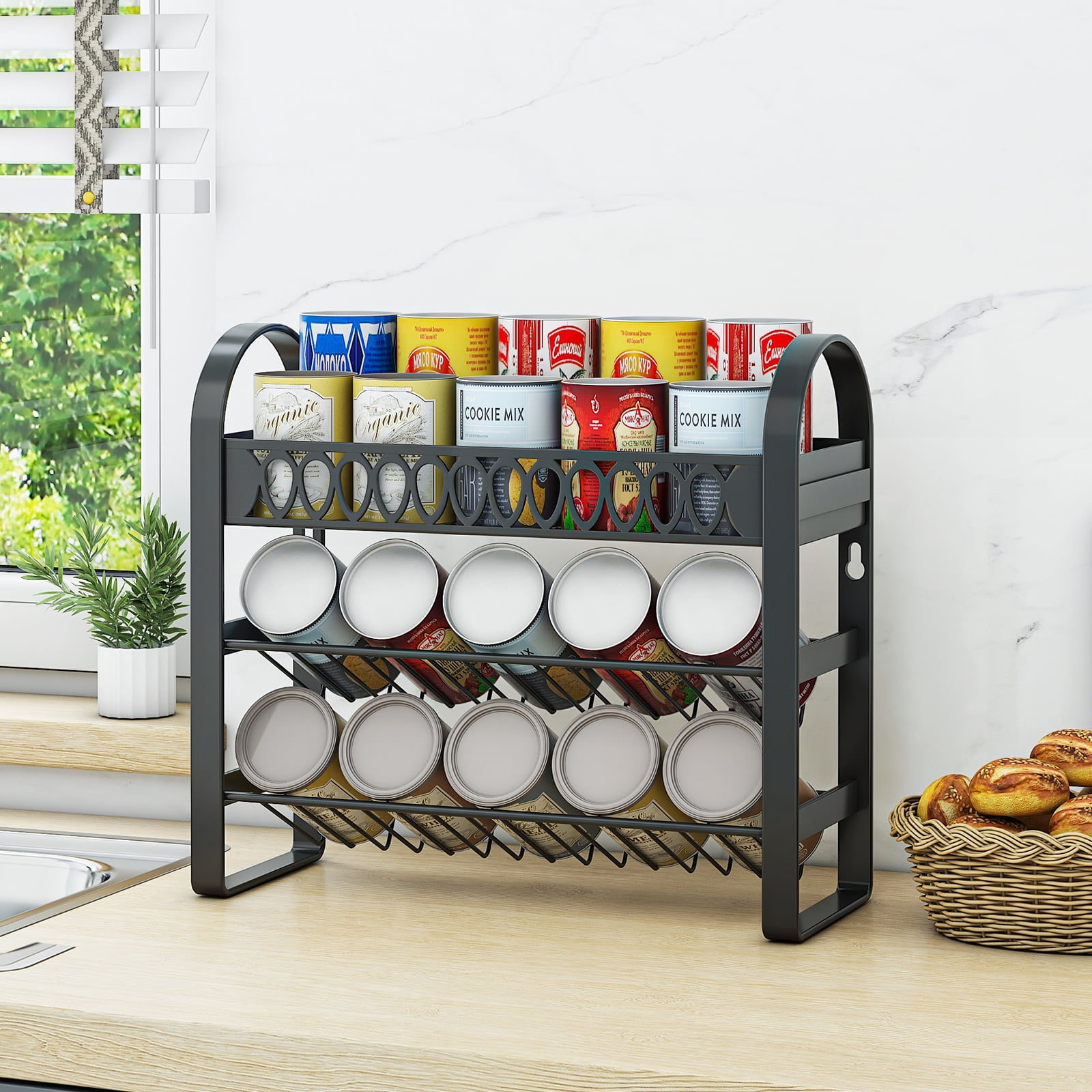 Wisdom Star 3 Tier Can Organizer Rack,Can Organizer for Pantry,Free ...