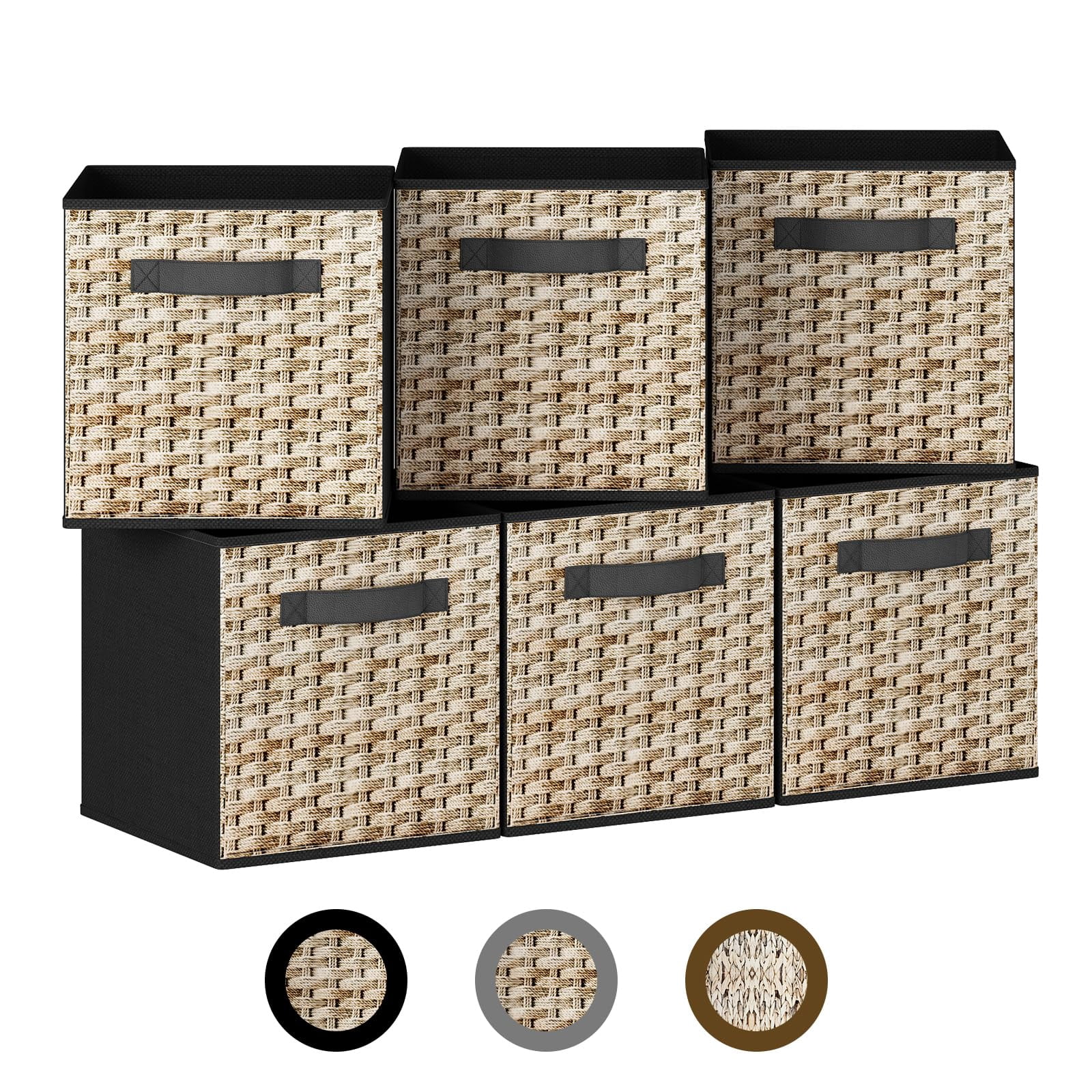 Wisdom Star 6 Pack 11 Inch Fabric Storage Cubes, Foldable Shelf ...