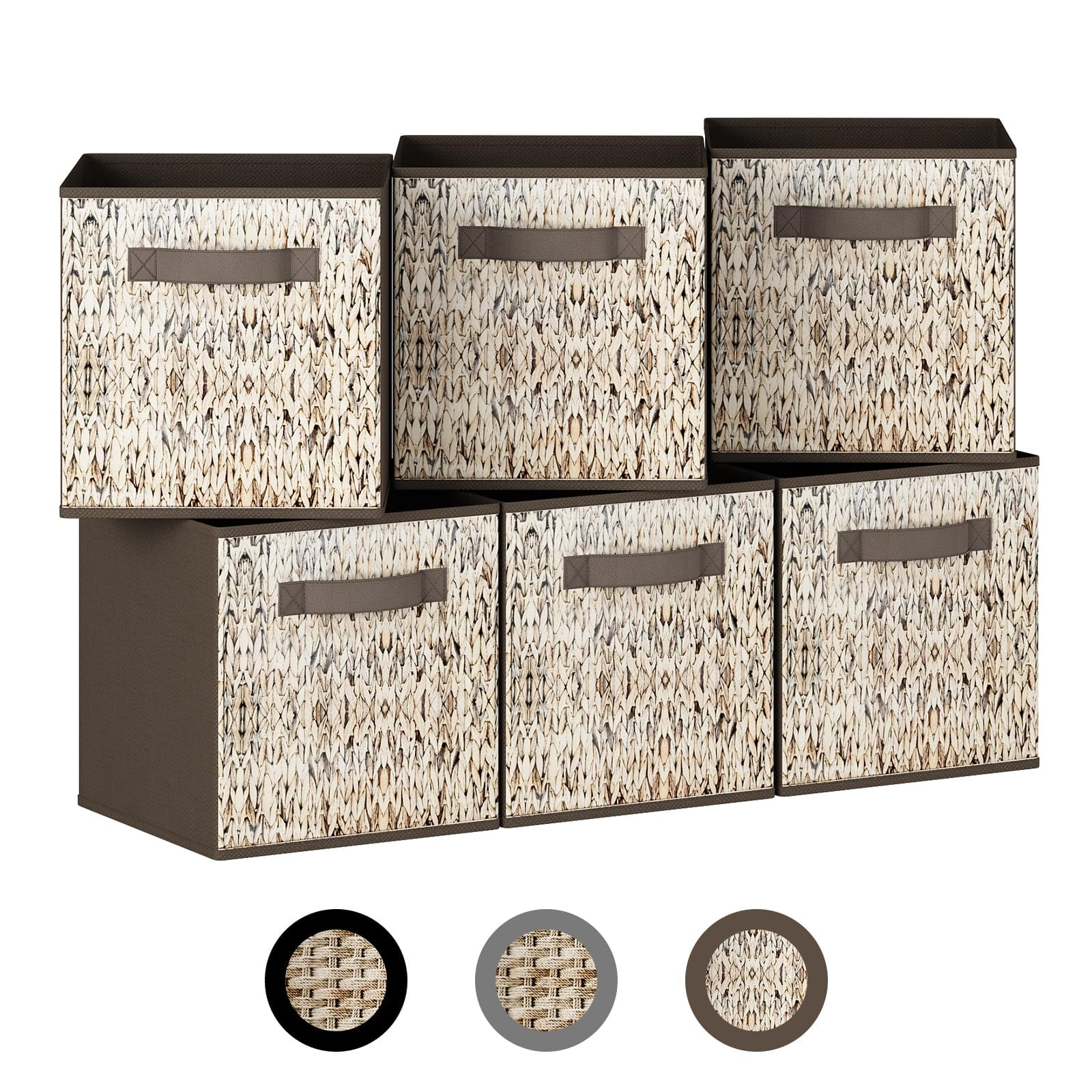 Wisdom Star 6 Pack Fabric Storage Cubes, 11 Inch Shelf Boxes Containers ...