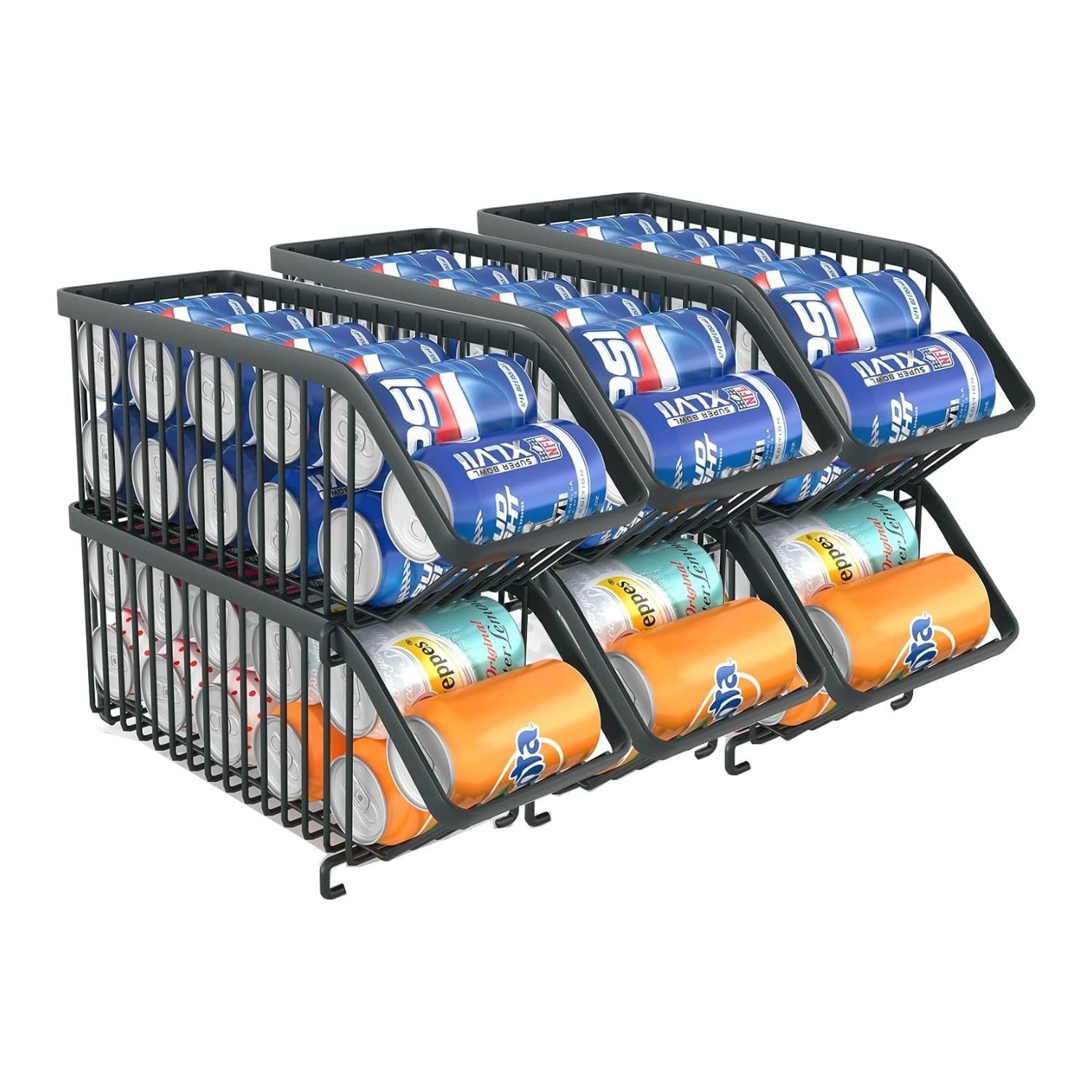 Wisdom Star 6 Pack Stackable Soda Can Organizer for Refrigerator, Can ...