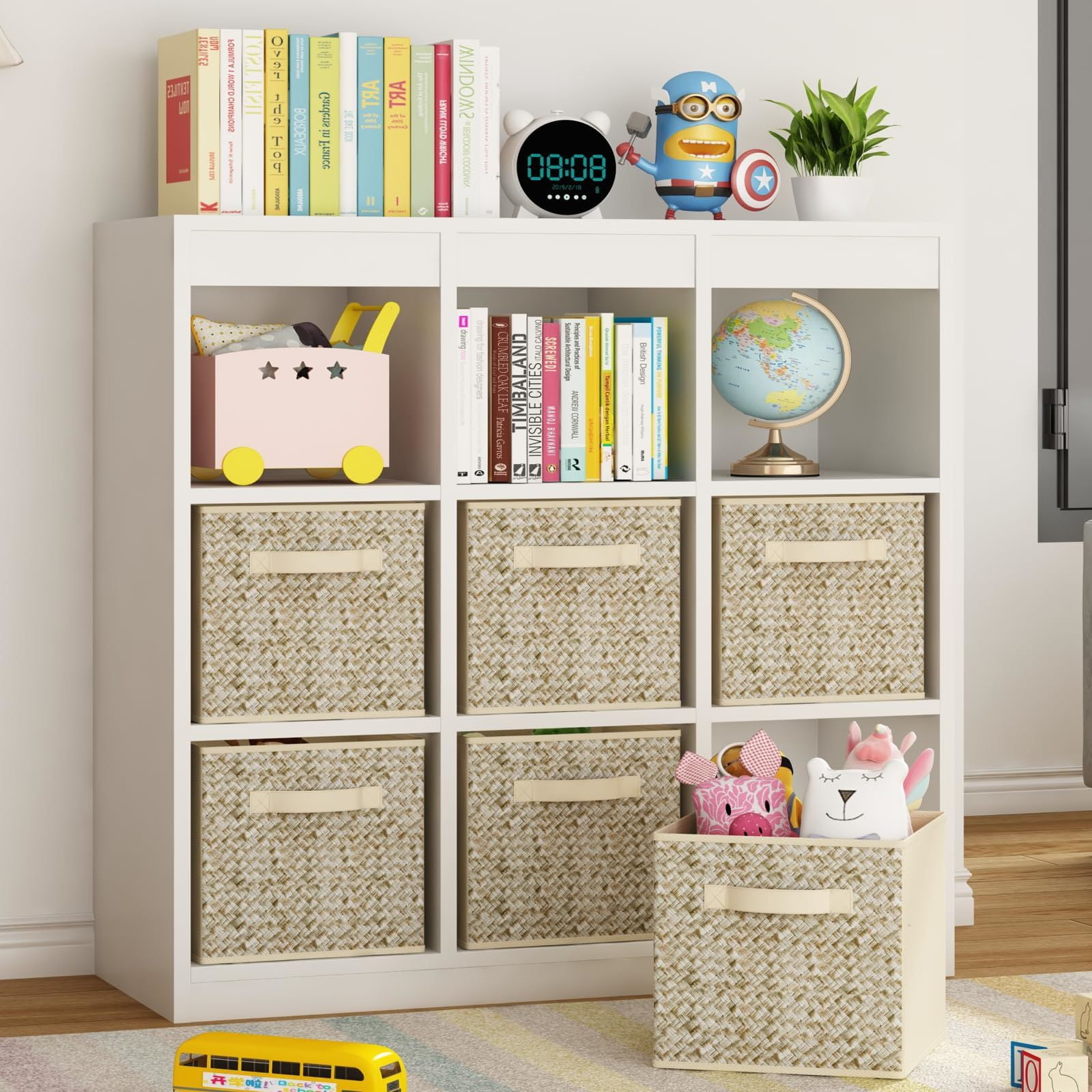 Wisdom Star 6-Piece Beige Fabric Storage Bins, Collapsible Box ...