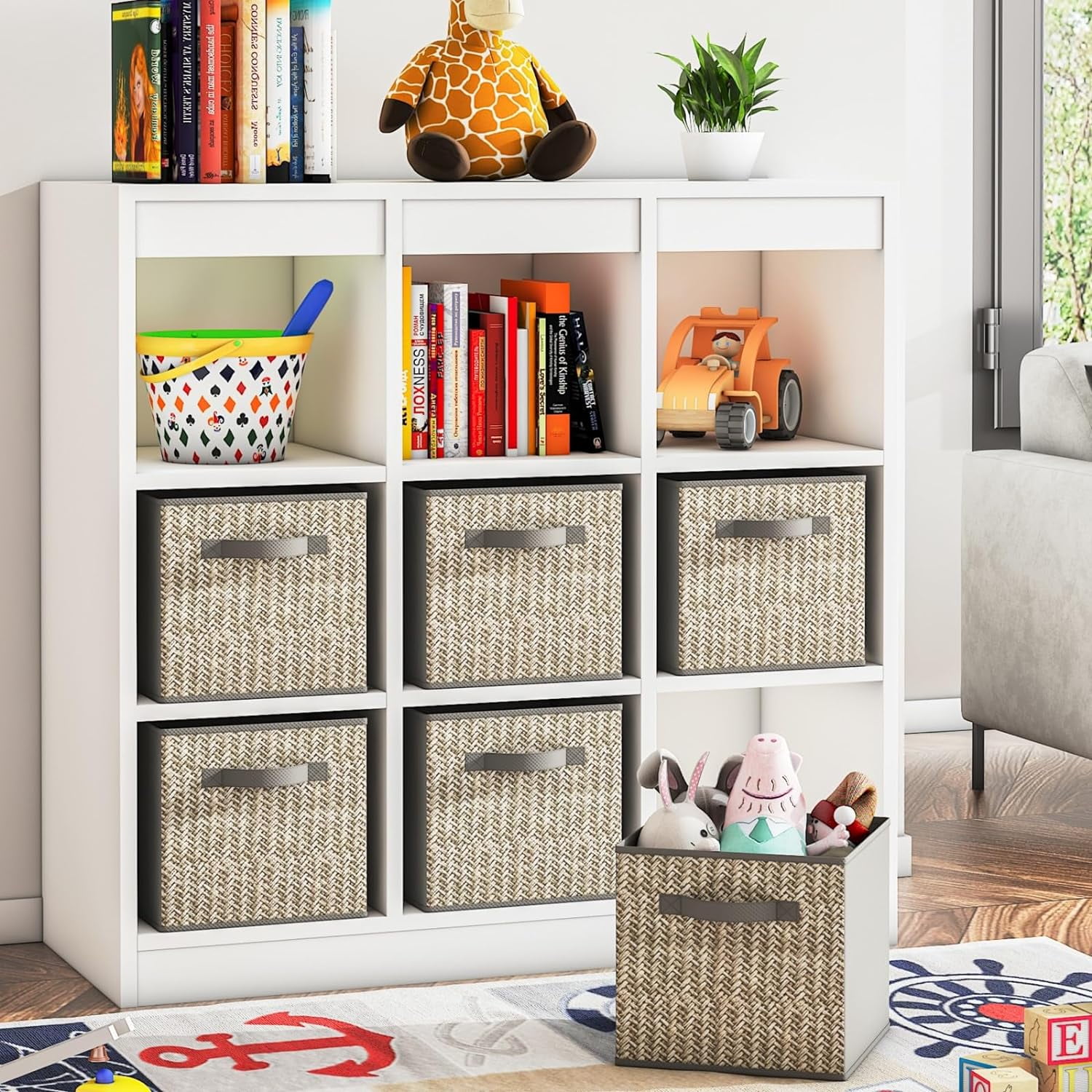 8 Pack Fabric Storage Cubes with Handle, Foldable 12 Inch Large Cube ...