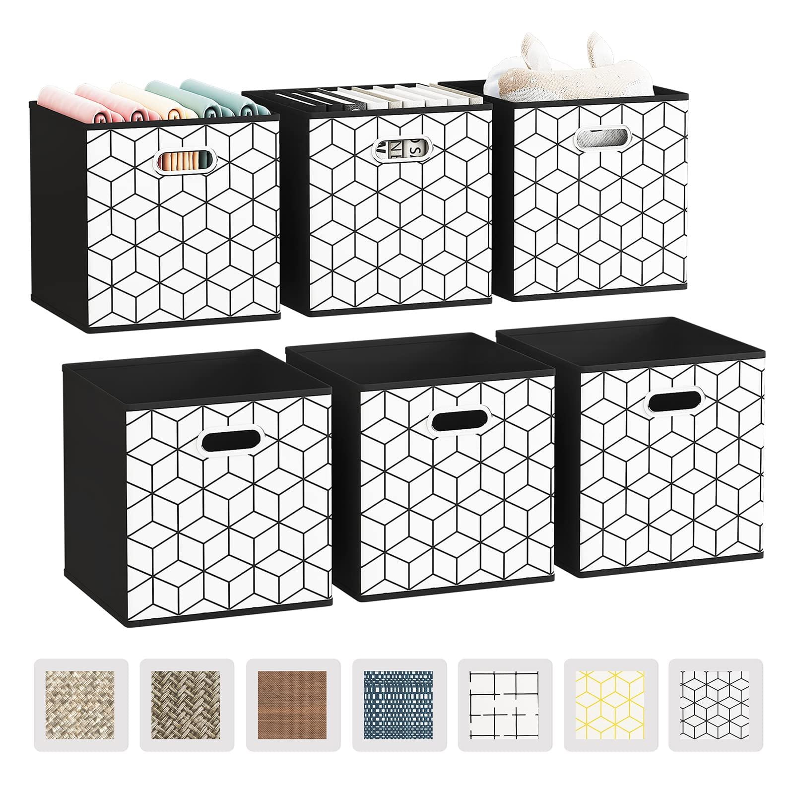 Wisdom Star Collapsible Storage Cubes 11 inch Foldable Fabric Bins ...