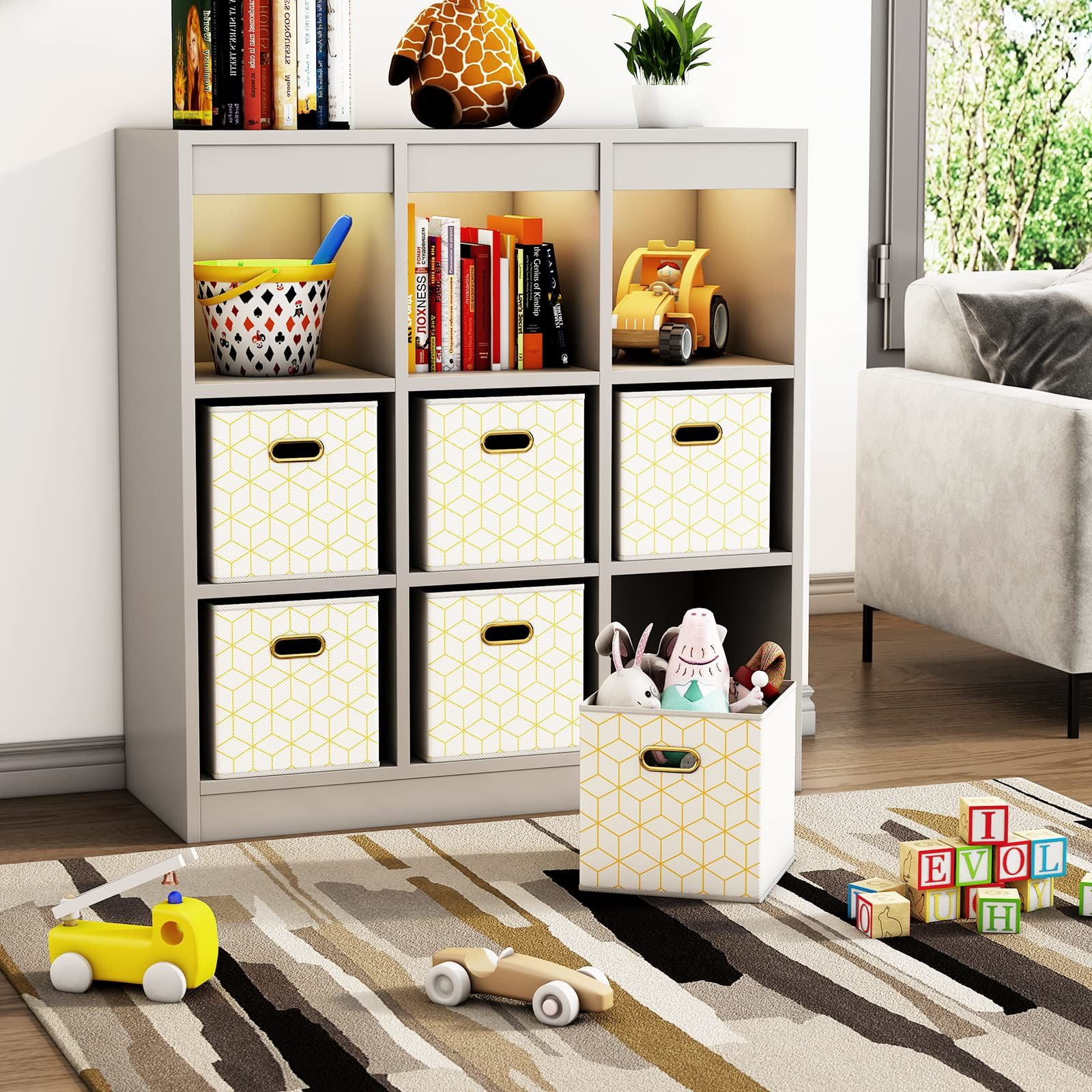 Wisdom Star Collapsible Fabric Storage Bins, 6 Units, 11-Inch with ...