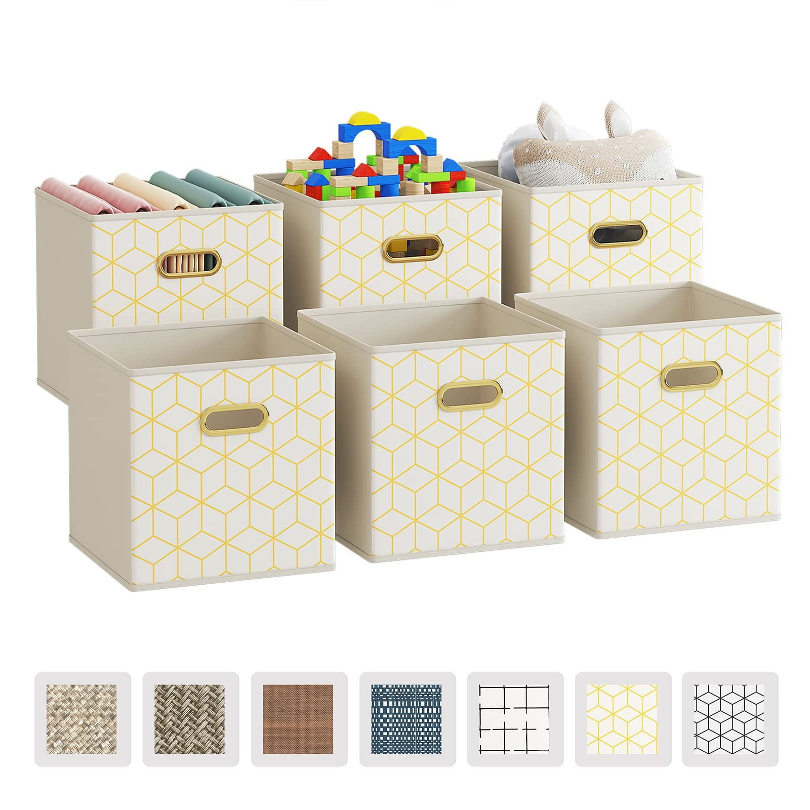 Wisdom Star Set of 6 Storage Cubes with Handles, Collapsible 11-Inch ...