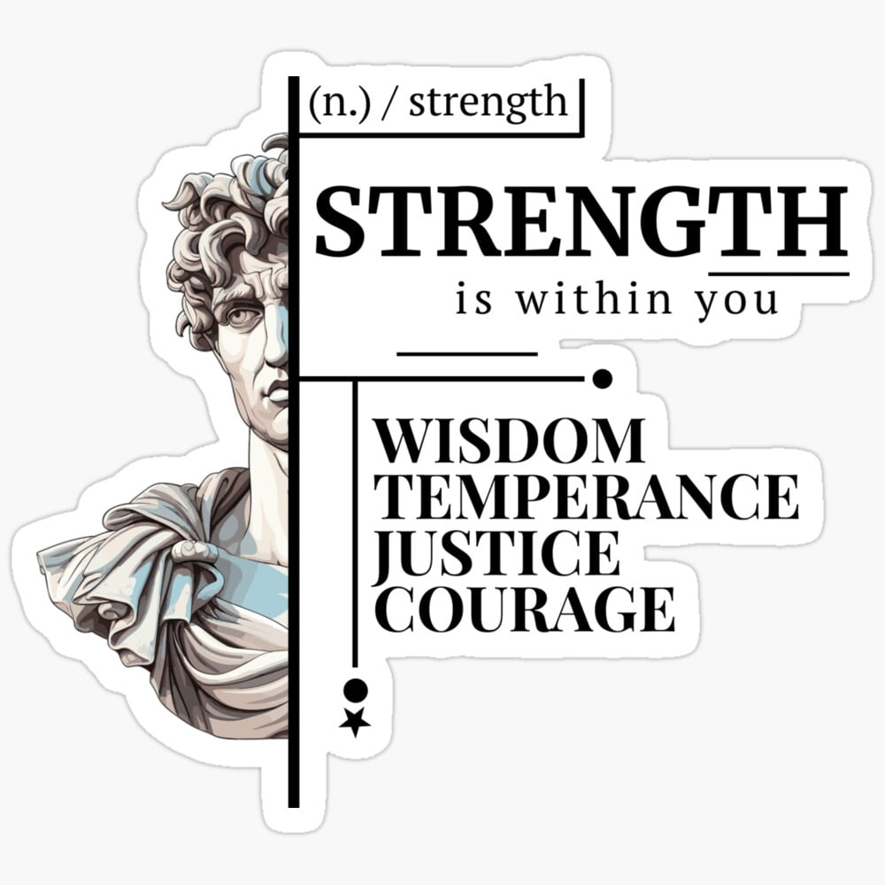 Wisdom Temperance Justice Courage Stoic Virtues Stickerphone Decal ...