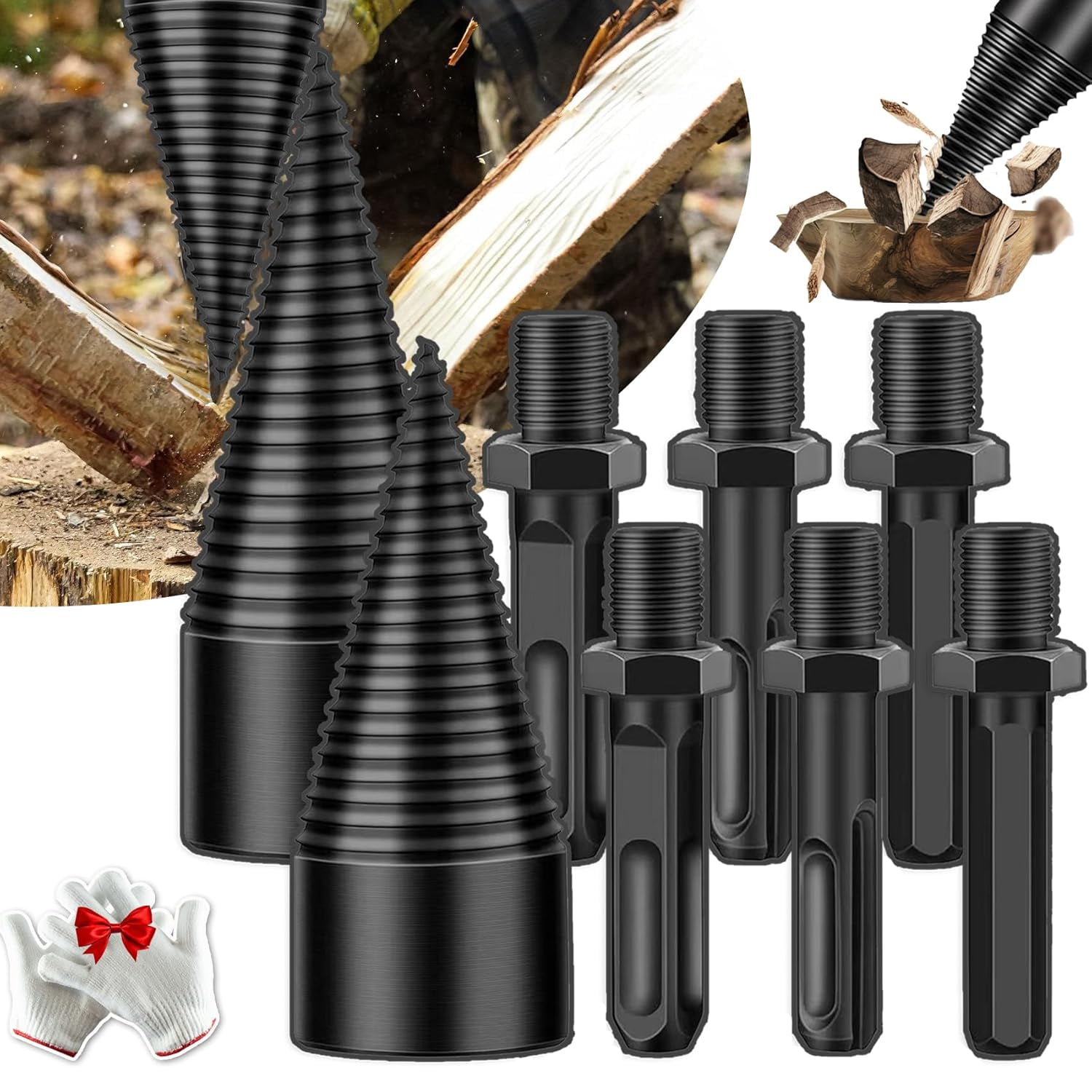 Wisdomcious Wood Splitter, Wisdomcious Wood Log Splitter Firewood Drill ...