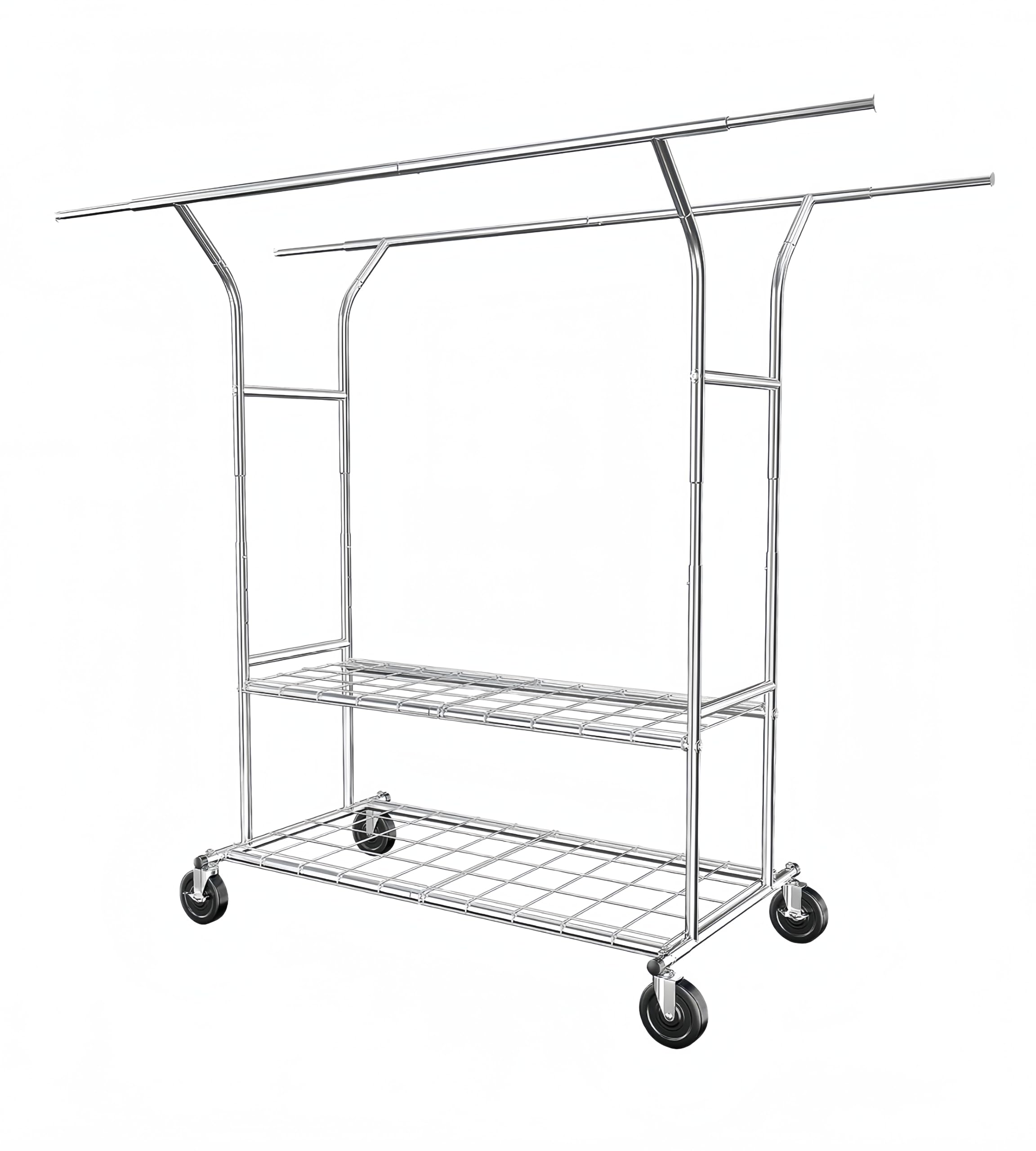 Wisdomfur Heavy Duty Clothing Rack with Wheels, shelf Clothing Racks ...