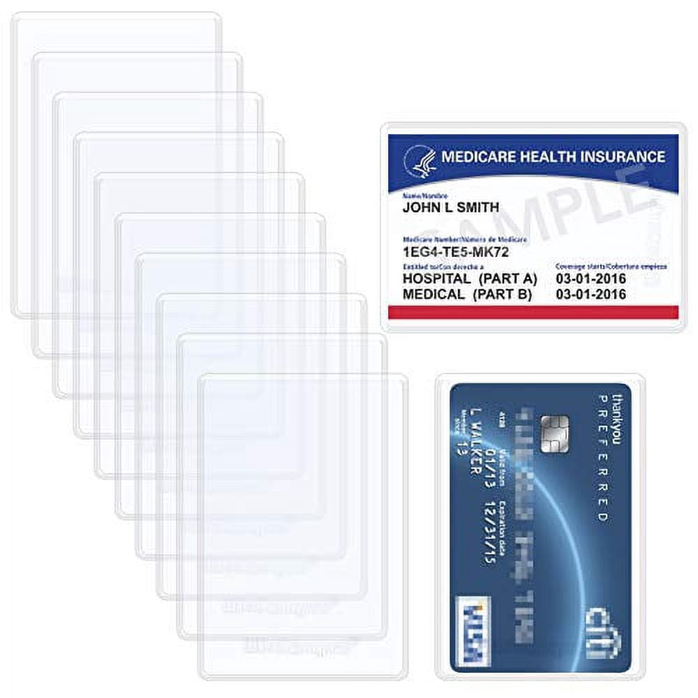 Wisdompro 10 Pack New Medicare Card Holder Protector Sleeves, 6 Mil ...