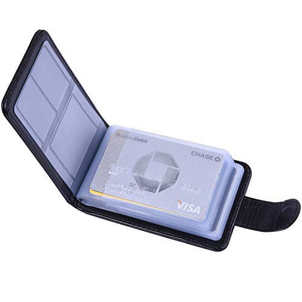 Wisdompro Credit Card Holder, Slim Leather RFID Blocking Wallet Debit ...