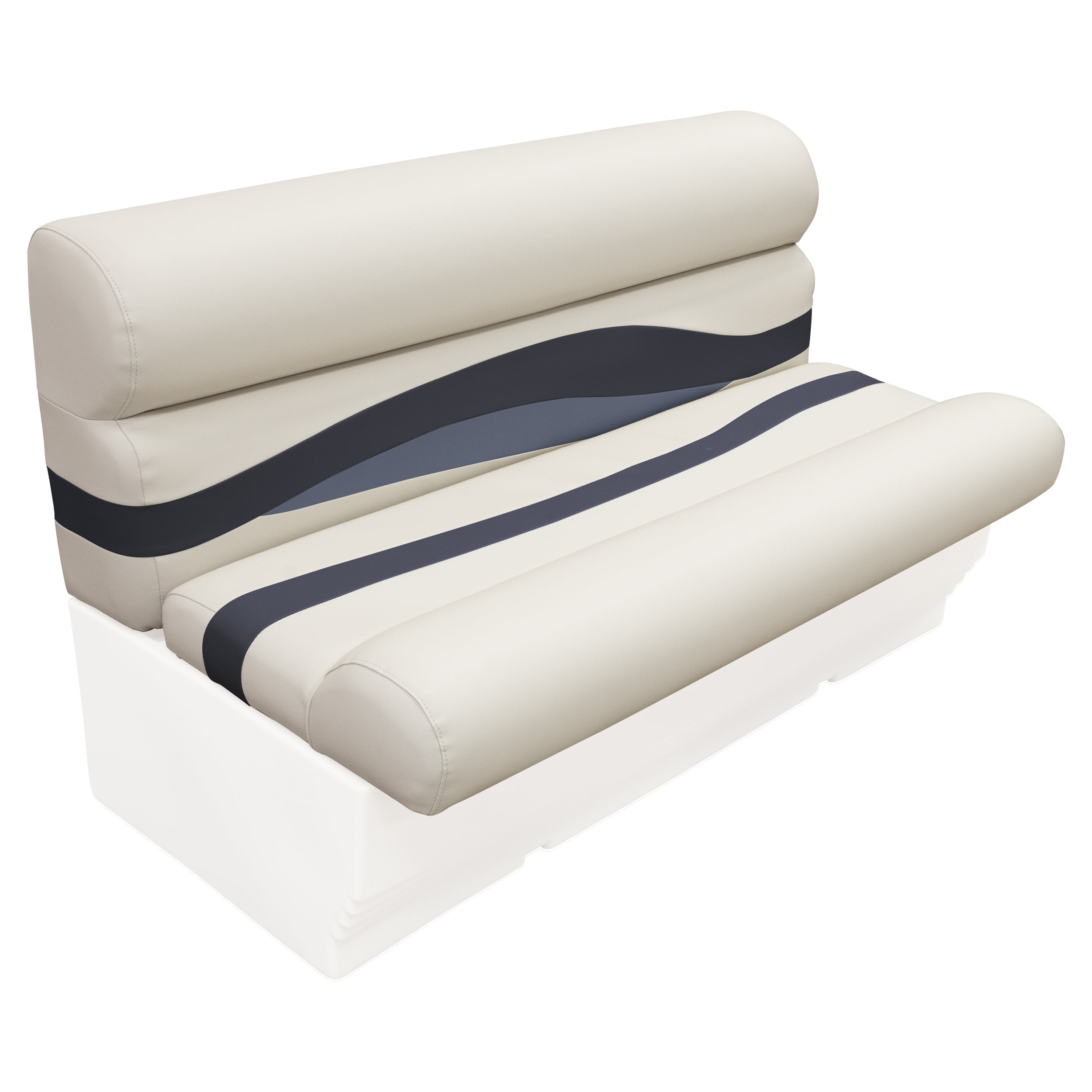 "Wise Premier Series Pontoon 50"" Seat Back Bench Cushion Set - Platinum/Spectra Navy/Cobalt ...
