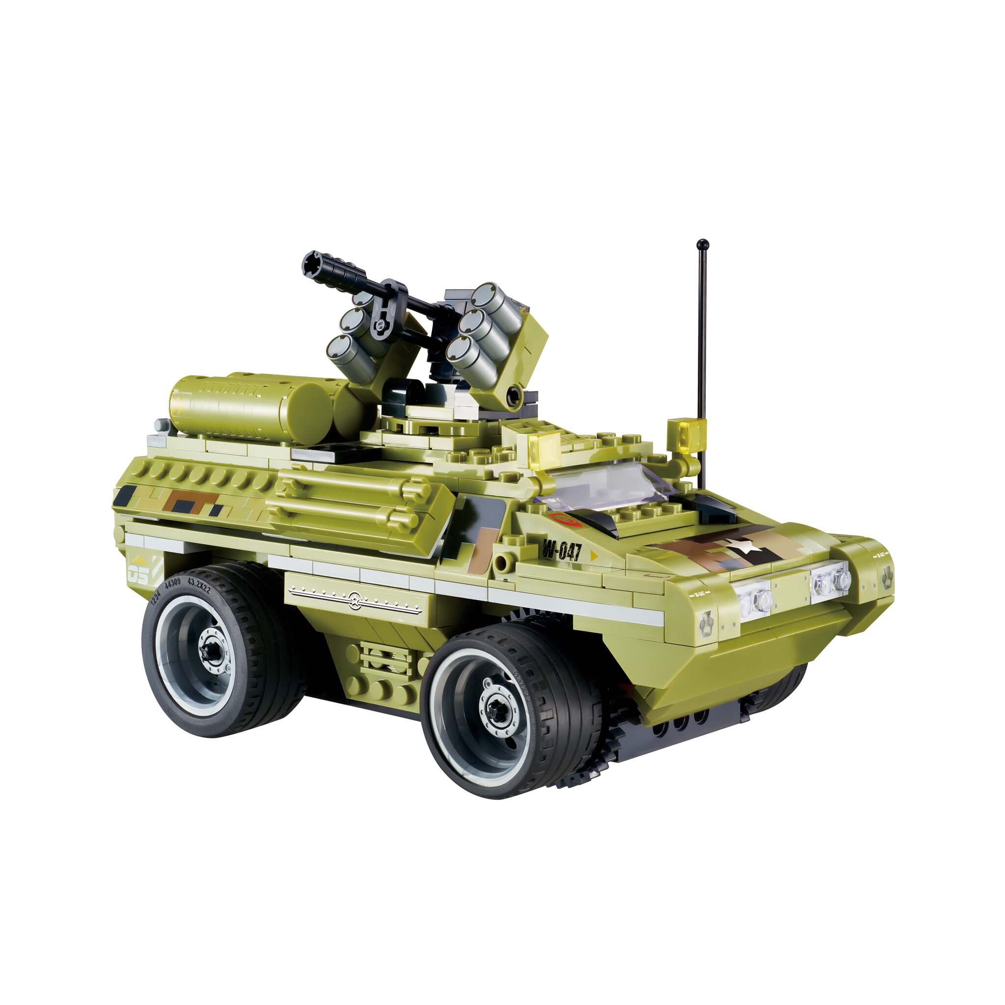 Wise Block RC Military Vehicle Small Brick Building Set with Electric ...