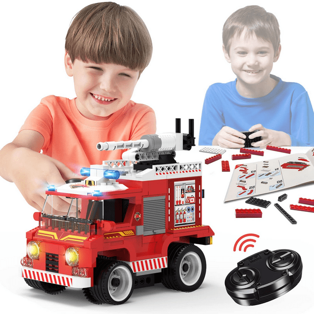 Wise Block Radio Control RC Building Set - 2.4GHz - Fire Truck - 296 ...