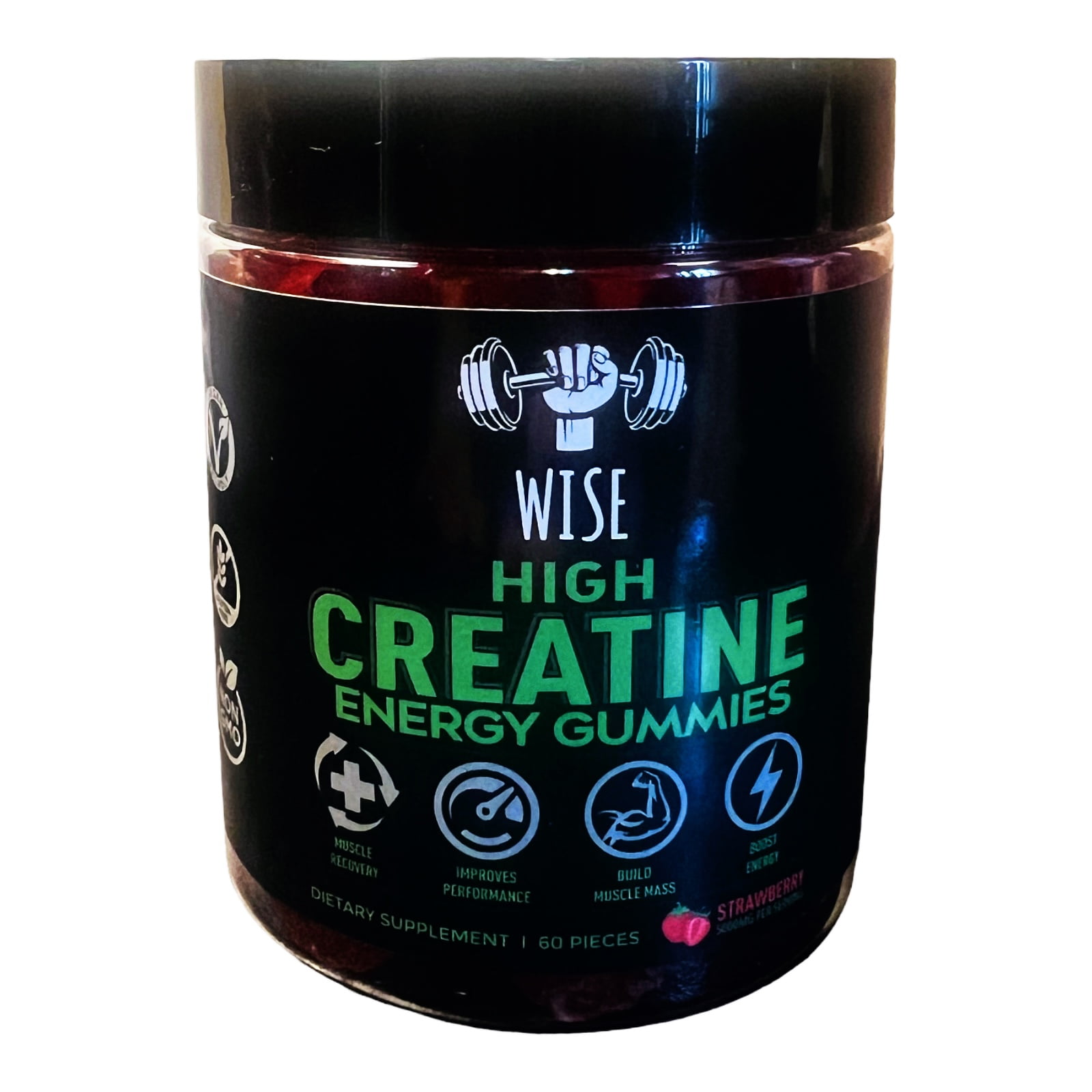 Wise: High Creatine Energy Gummies, Creatine Monohydrate, 5000 MG Per ...
