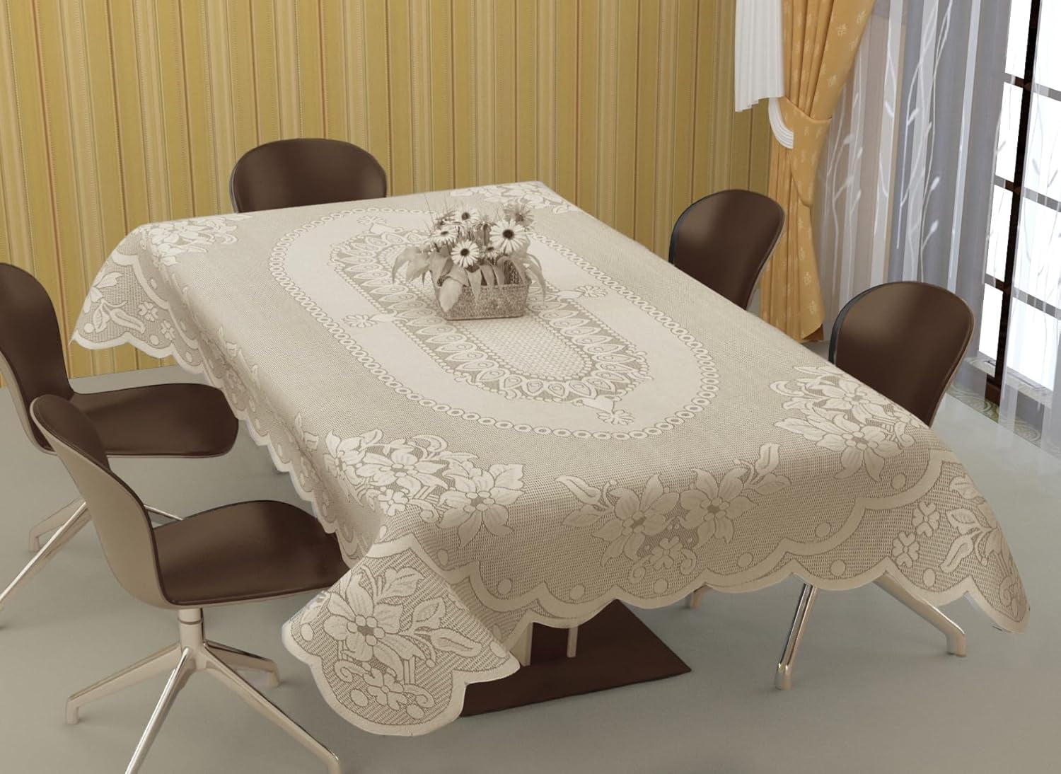 Wise Home Attractive Washable Poly Cotton 8 Seater 60x90 Inch Plain ...