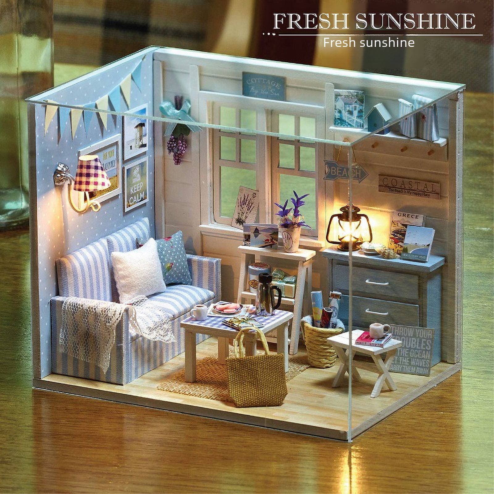 Wise House children's handmade diy hut 3D puzzle model girl toy kitten ...