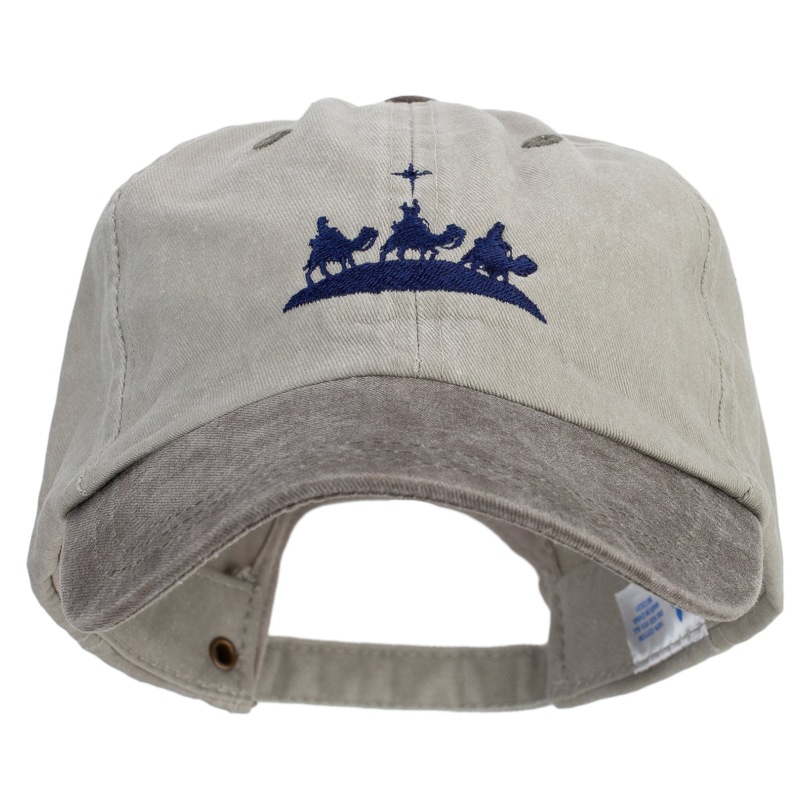 Wise Men Embroidered Pigment Dyed Wash Cap - Beige Brown OSFM - Walmart.com
