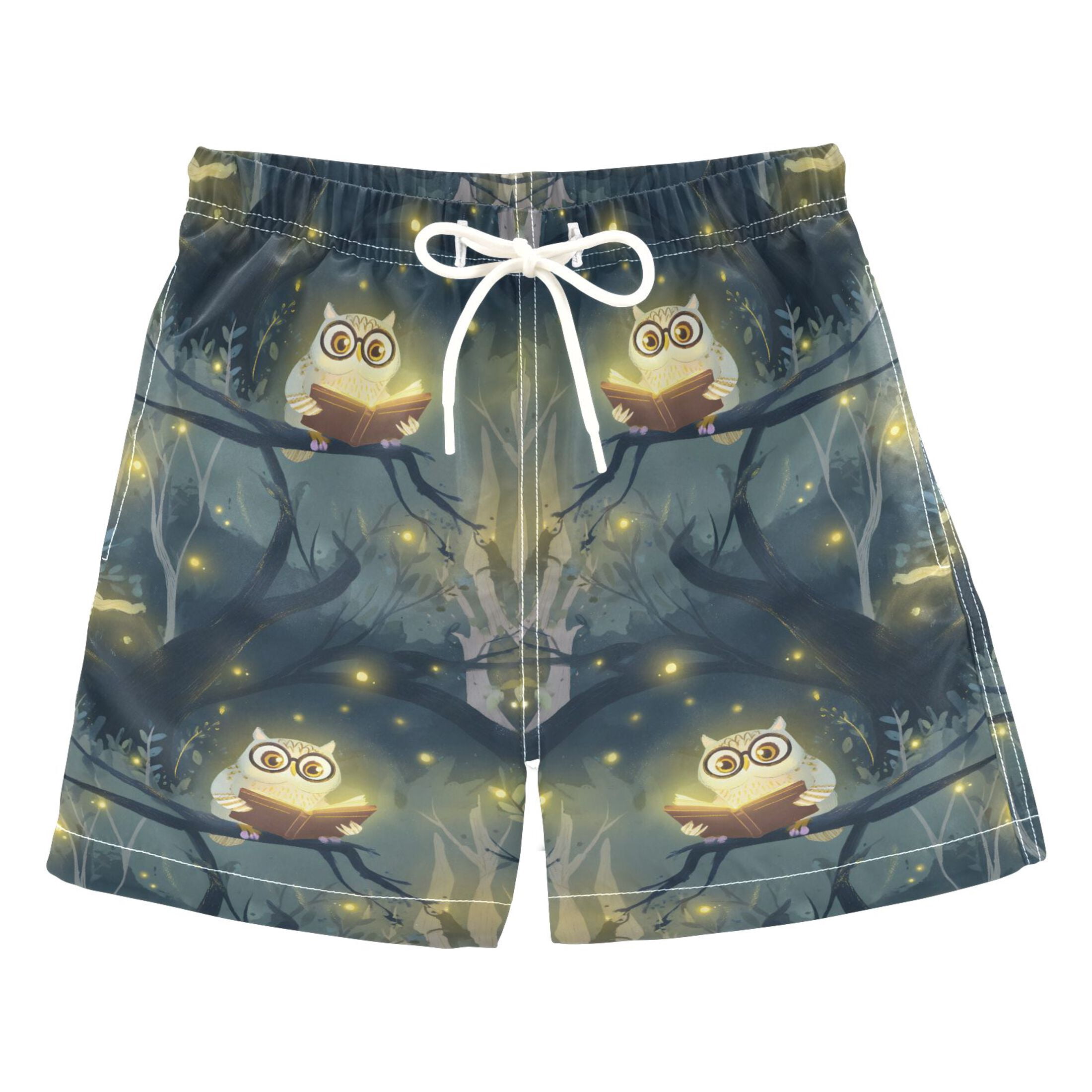 Wise Reading Owl Swim Trunks Quick Dry Beach Pool Board Shorts ...
