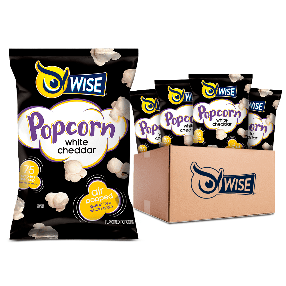 Wise Snacks White Cheddar Popcorn, 0.625 Ounce (42 count), Air Popped ...
