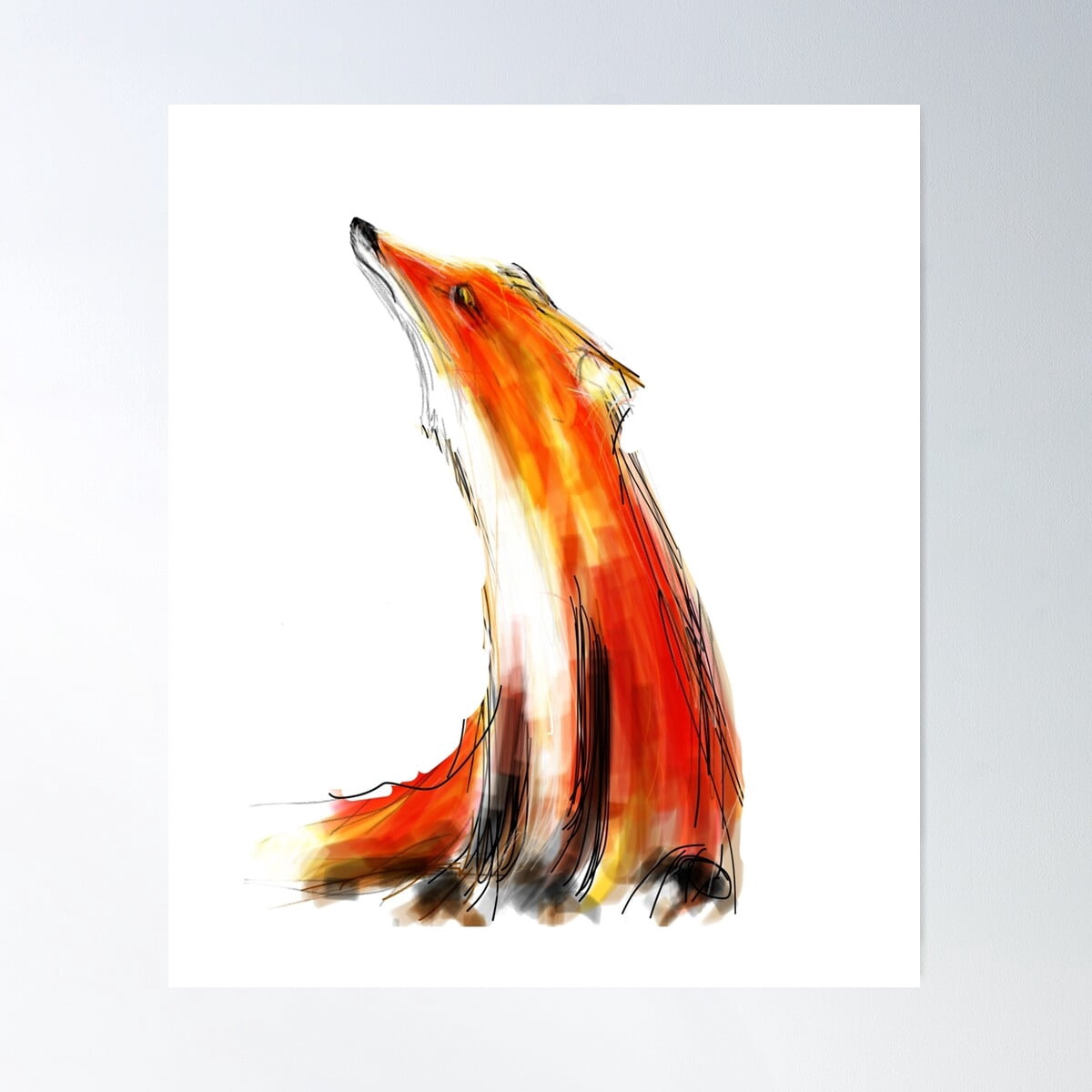 Wise Woodland Fox Poster Wall Art, Modern Wall Decor For Living Room ...