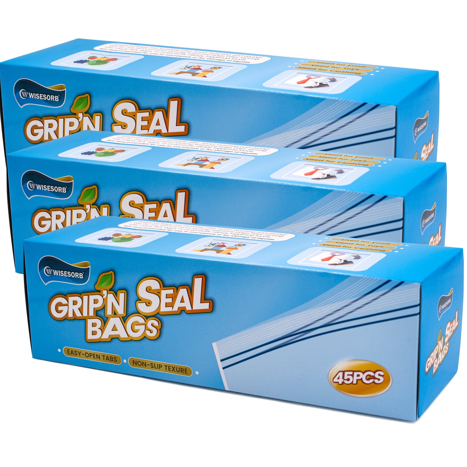 WiseFresh Gallon Food Storage Freezer Bag, 135 Count Grip 'n Seal Bags ...