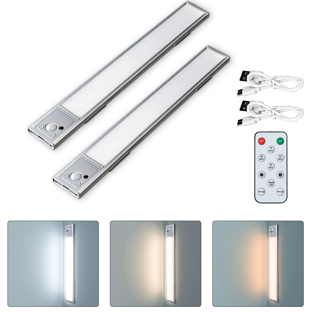 WiseWater Under Cabinet LED Lights with Wireless Motion Sensor, Multi ...
