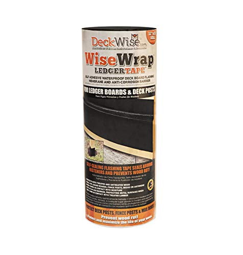 WiseWrap LedgerTape 12" x 25' Self-Adhesive Deck Ledger Board and Wood ...