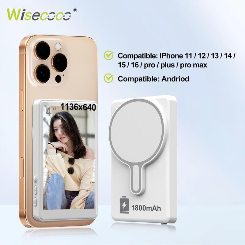 Wisecoco Phone Vlog Selfie Monitor Screen Magnetic Mount for MagSafe Rear Camera for Selfie Vlog ...