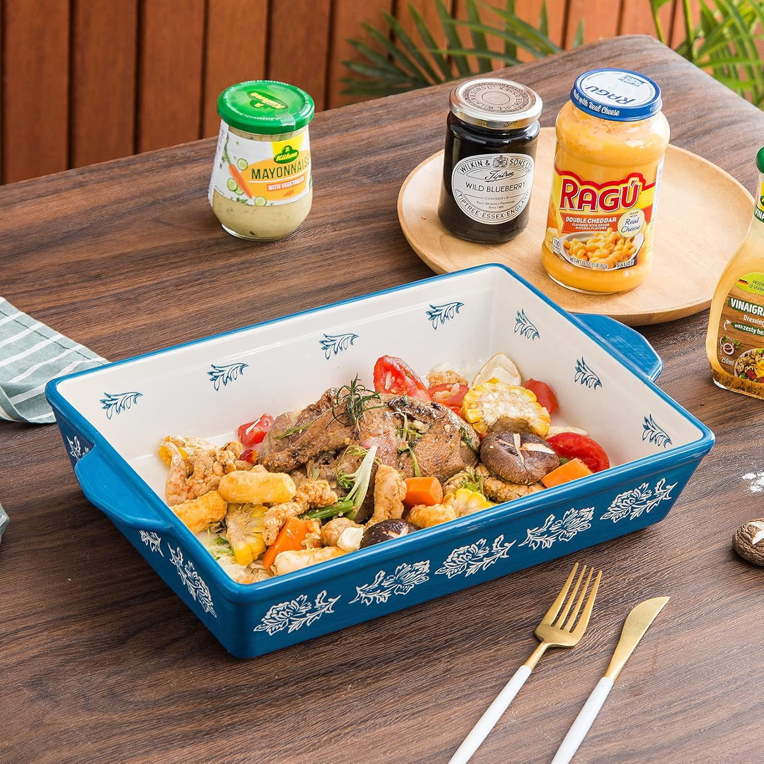 Wisenvoy Casserole Dish Baking Dish Ceramic Lasagna Pan Bakeware Sets ...