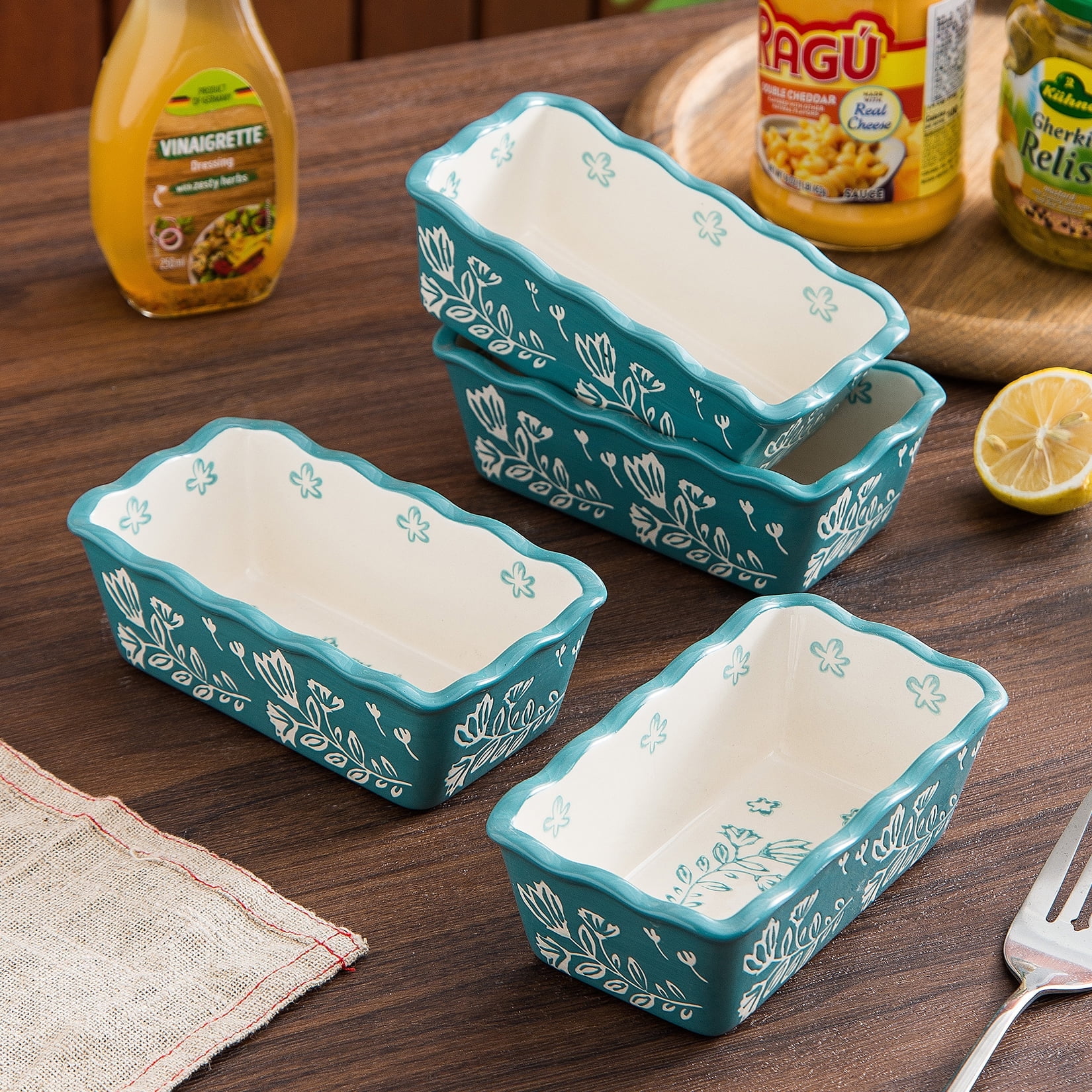 Wisenvoy Mini Loaf Pan Bread Pan Ceramic Bread Loaf Pans 4-Pieces Bread ...