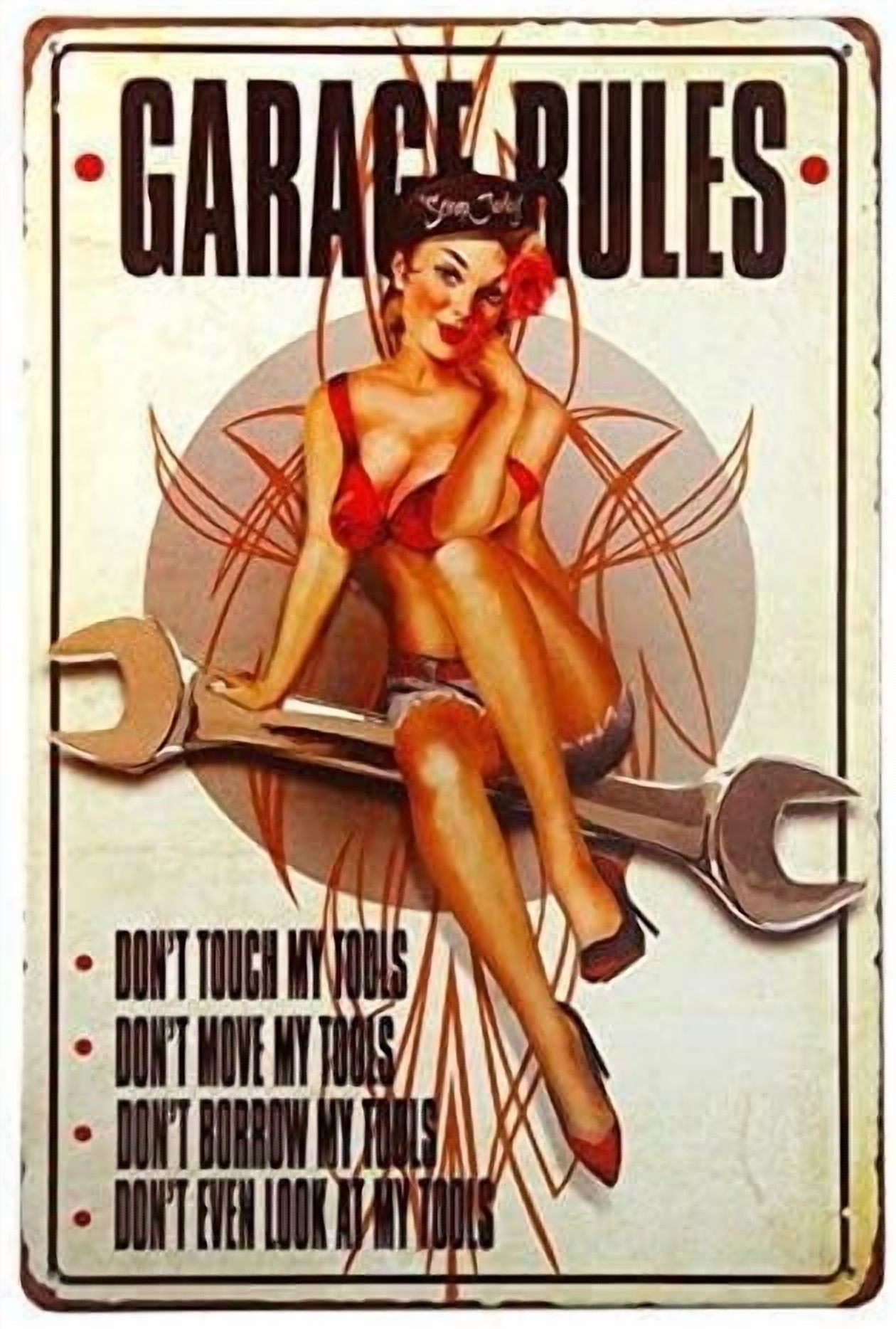 Wisesign Rules Pin Up Girl Metal Tin Sign 8x12 Inches Great Tool Sign ...