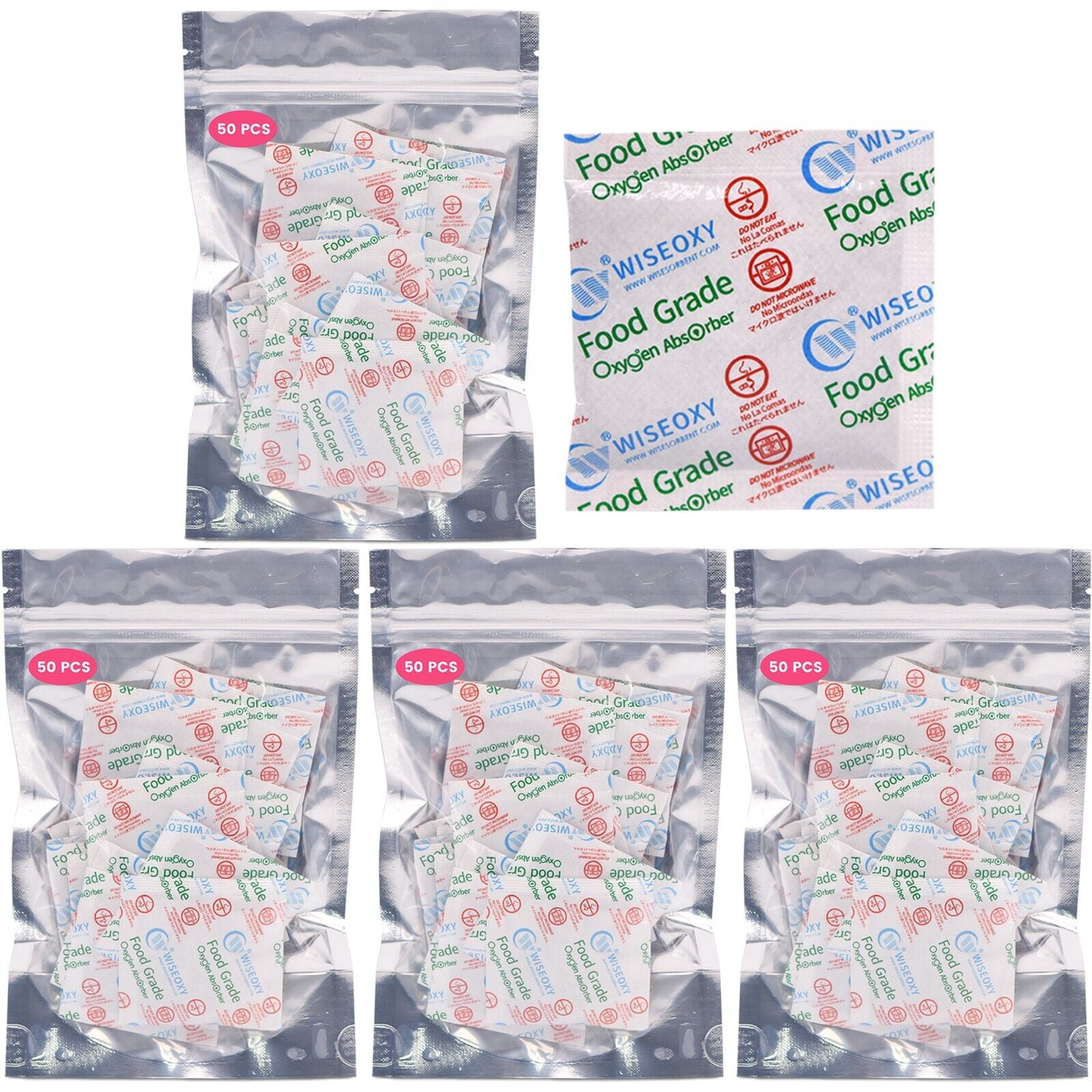 Wisesorb 300CC 200 Packs Oxygen Absorbers for Food Storage, Food Grade ...