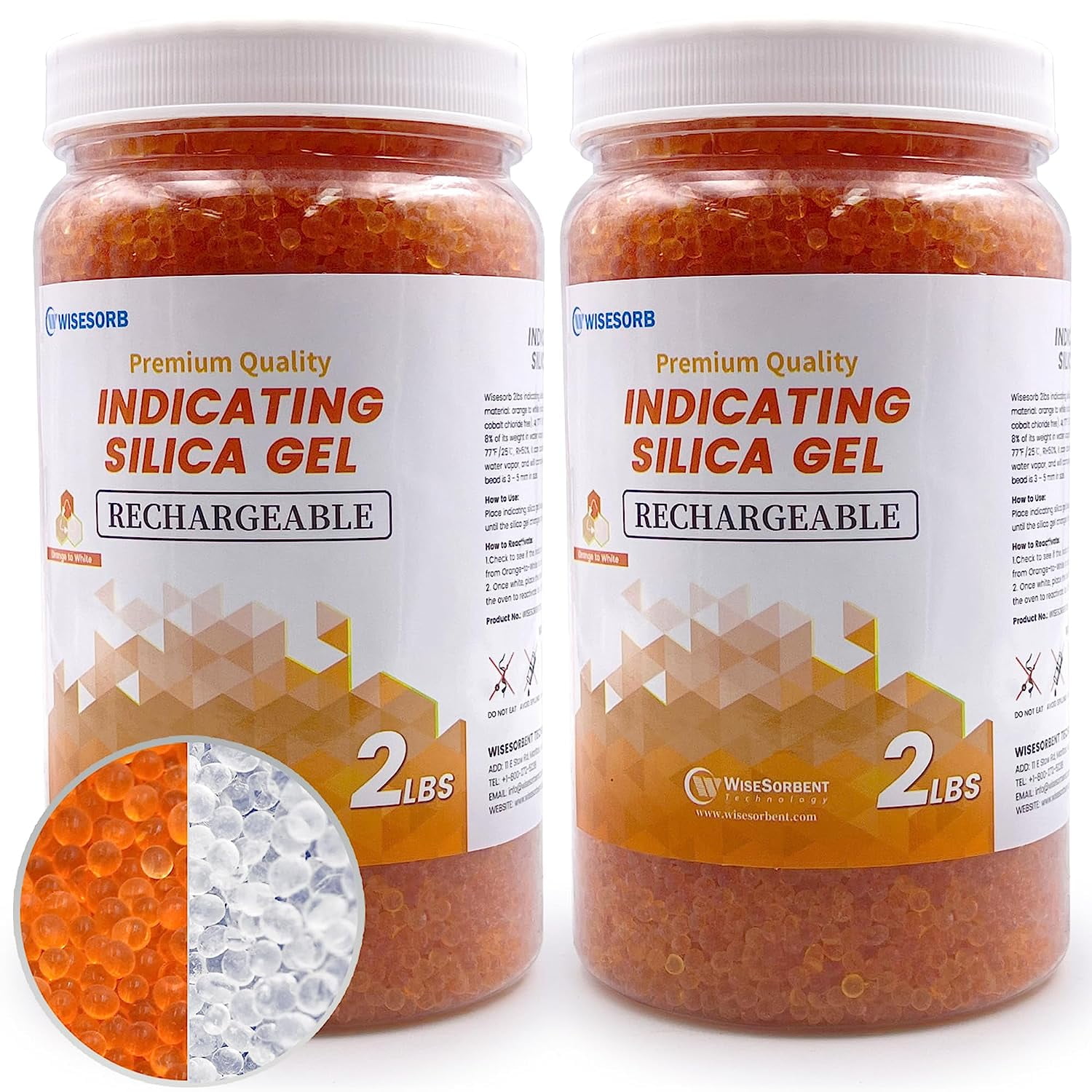 Wisesorb 4 LBS Orange Premium Indicating Silica Gel Beads (Industry ...
