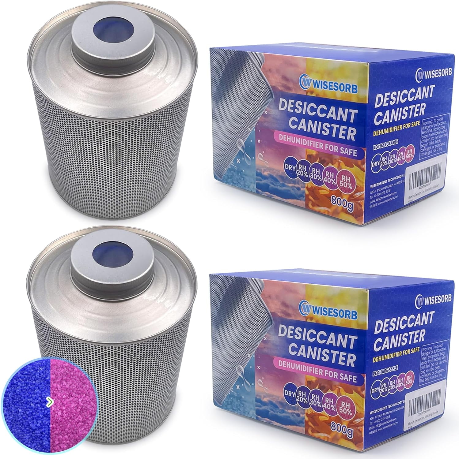 Wisesorb 800 Gram Gun Safe Dehumidifier, 2 Pack of 1.77 LBS ...