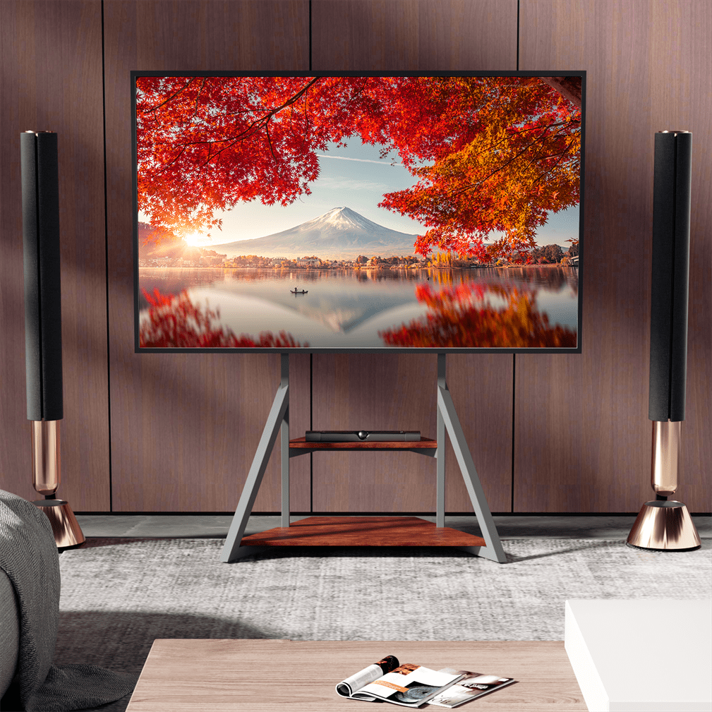 Wisfor 40"-75" Floor TV Stand Mount Height Adjustable Bracket w/ 2 ...