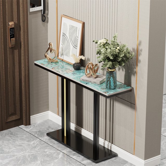 Wisfor Sintered Stone Console Table Narrow Hall Display Table for ...