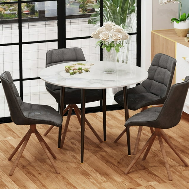 Wisfor Morden Round Dining Table Sintered Stone Kitchen Table for ...