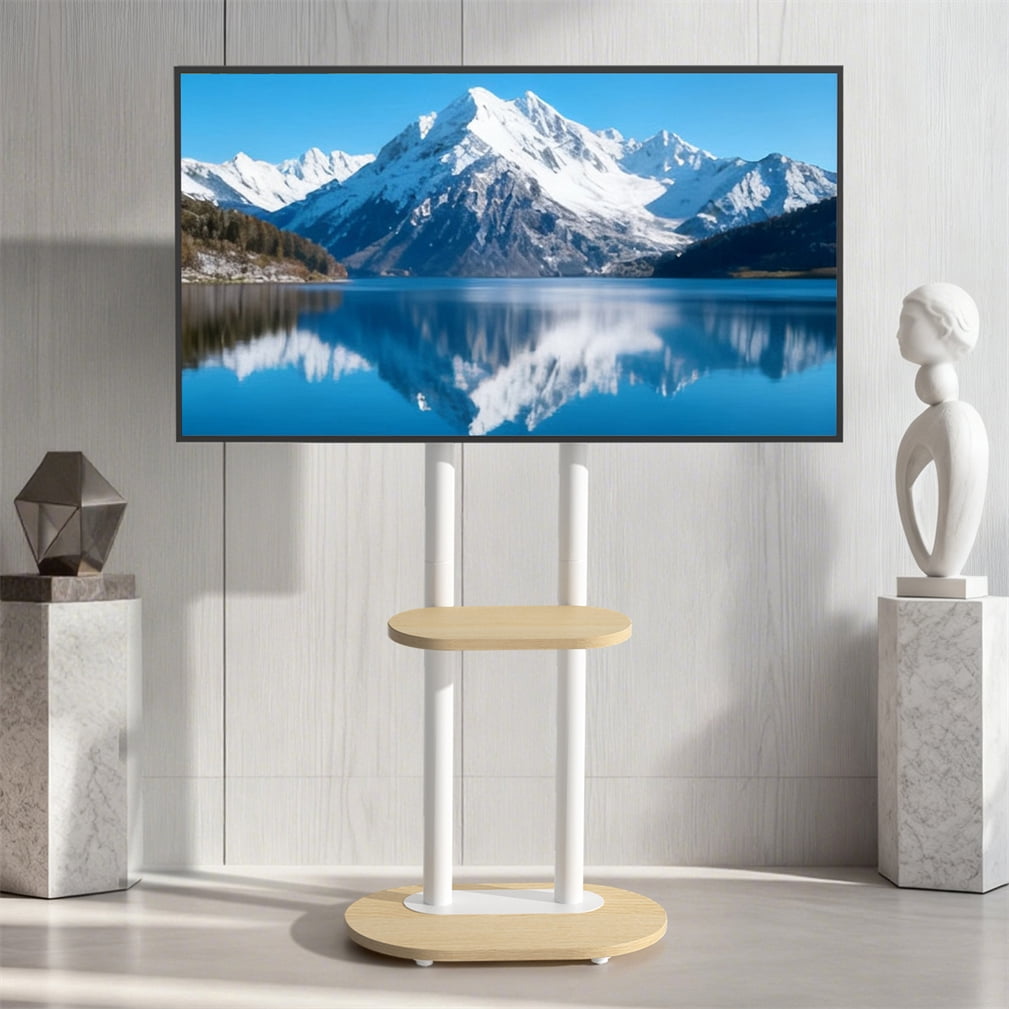 Wisfor Sturdy 40-75" LED LCD TV Floor TV Stand Wheeled TV Bracket Cart ...