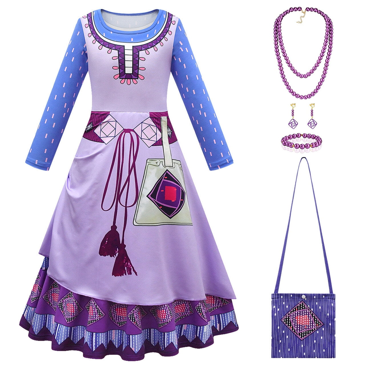 Wish Asha Costume for Girls Princess Asha Dress Cosplay with ...