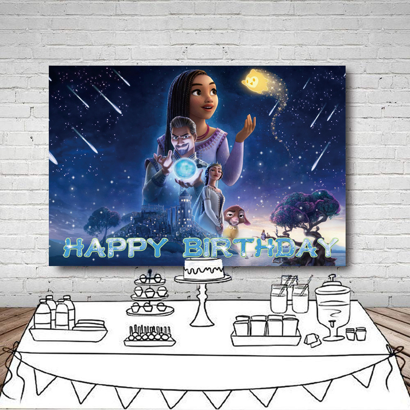 Wish Backdrop Princess Asha Birthday Party Decorations Banner Supplies ...