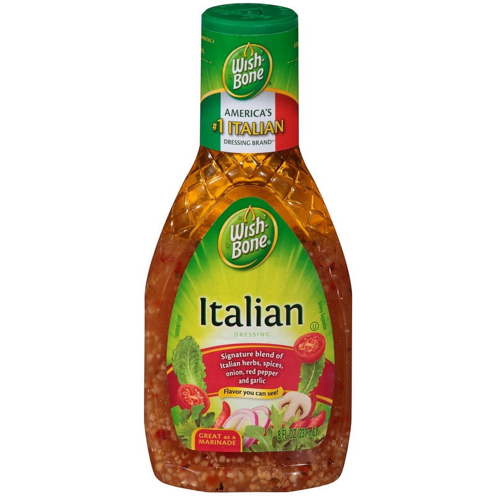 Wish-Bone Italian Regular Dressing Bottle, 8 oz - Case of 12 - Walmart.com