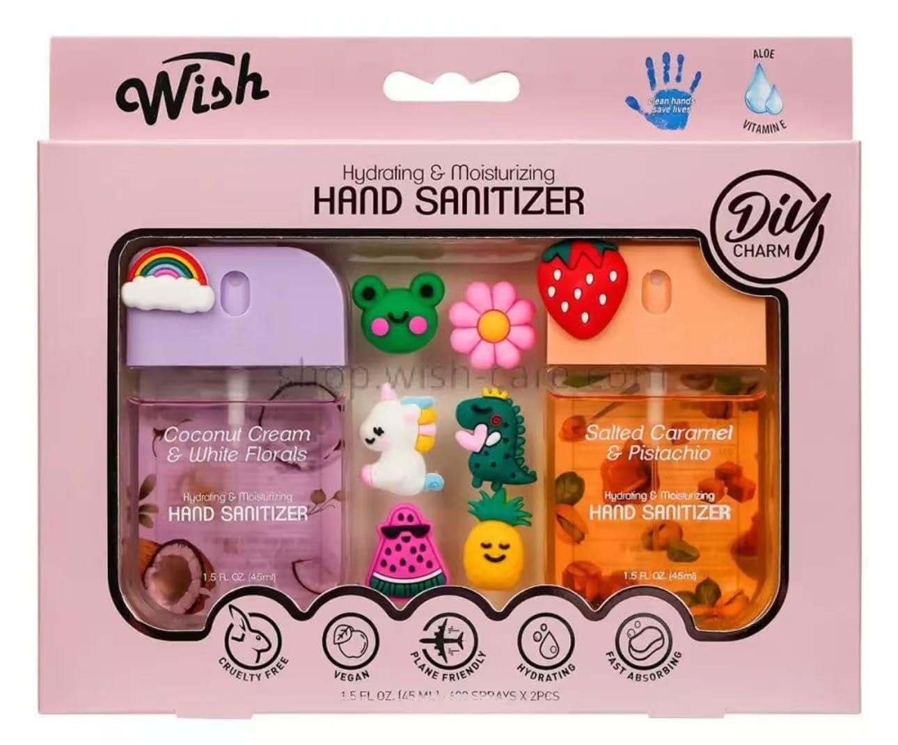 Wish Diy Charm Hand Sanitizer Spary Travel Size Spray 2-Pack Gift Box 1 ...