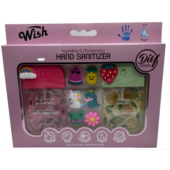 Wish Hand Sanitizer Spray 1.2 Fl Oz 3 Pack, Travel Size, Hydrating and ...